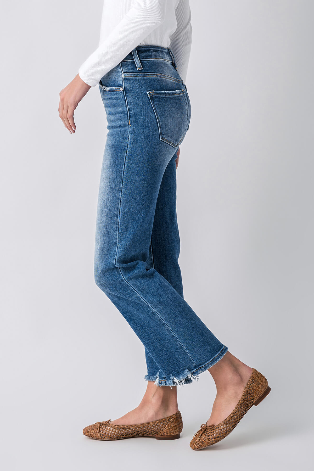 Risen High Rise Step Hem Jeans – Social Threads