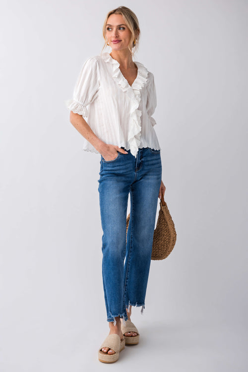 Risen High Rise Step Hem Jeans – Social Threads