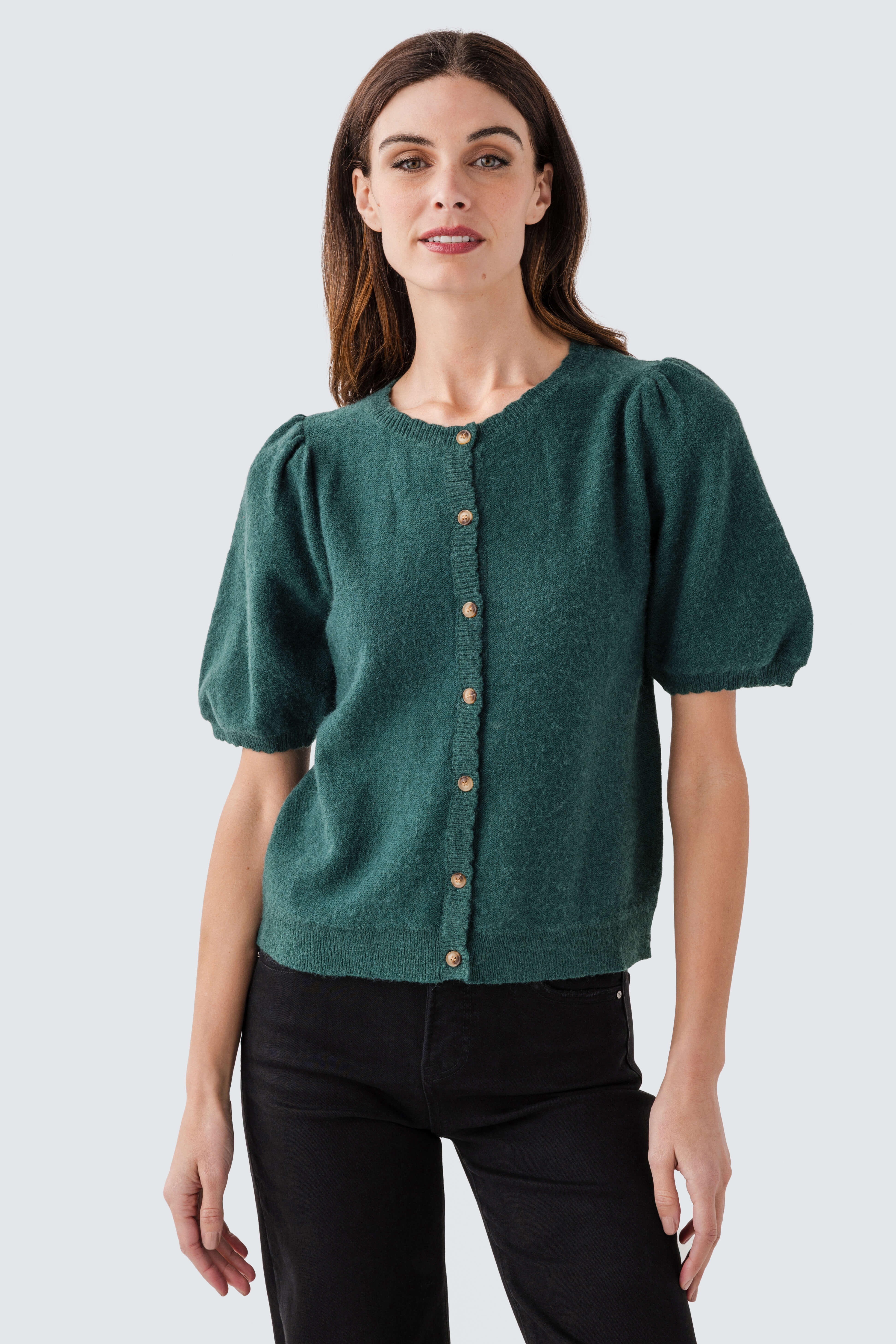 Wishlist Puff Sleeve Button-up Sweater Cardigan – Social Threads