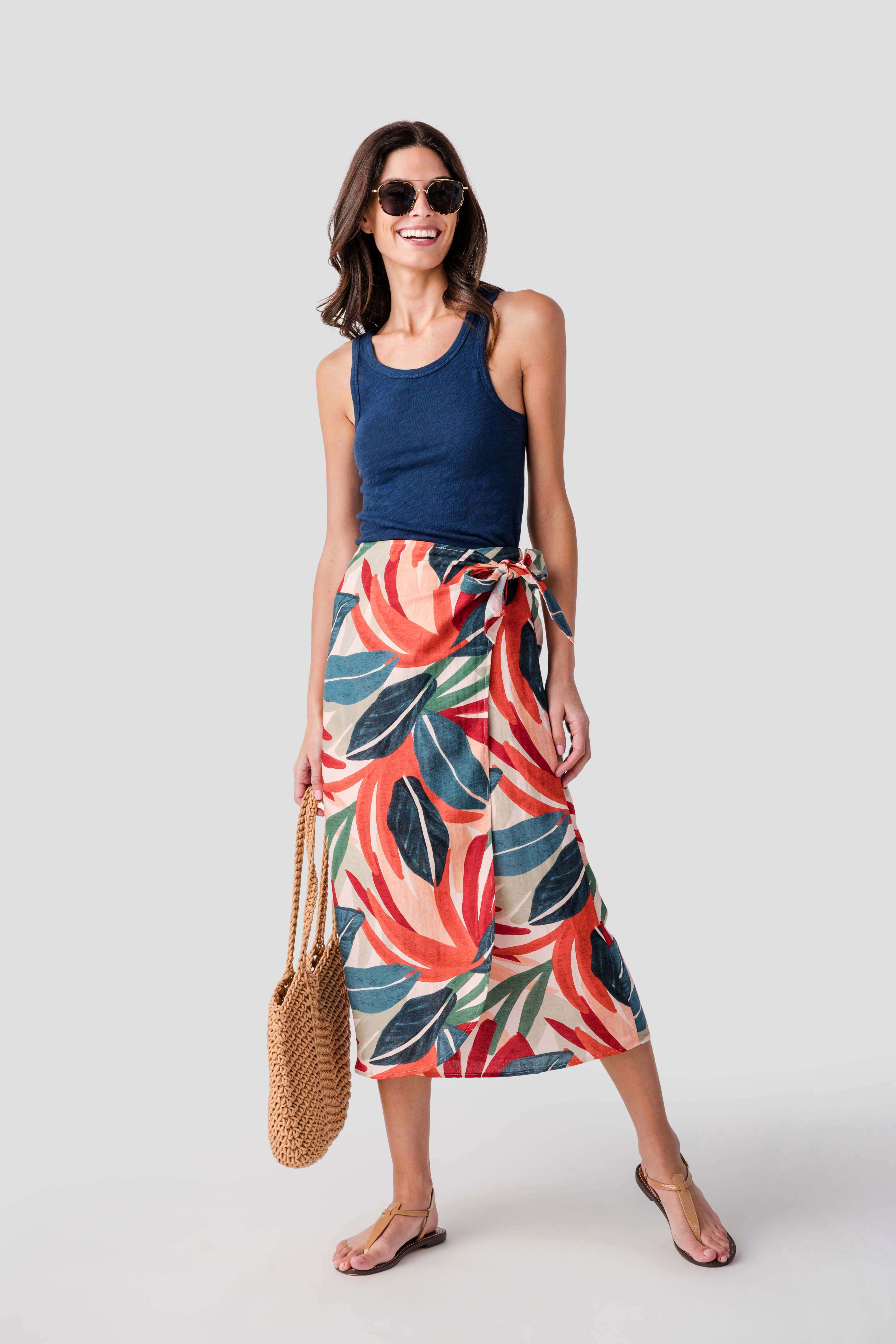 Dress Forum Lagoon Daze Midi Wrap Skirt – Social Threads